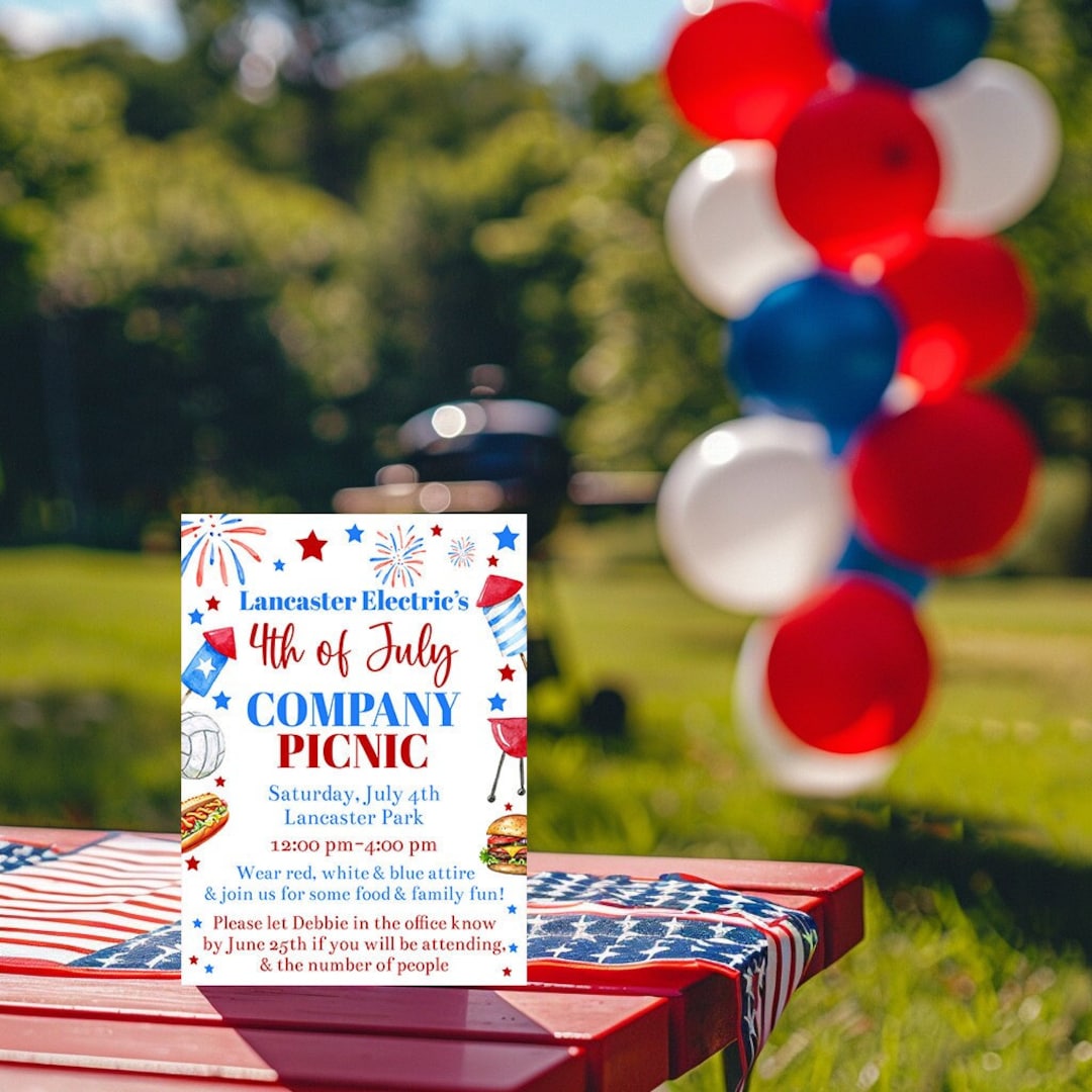 Editable 4th of July Picnic Flyer Template, Printable Neighborhood ...