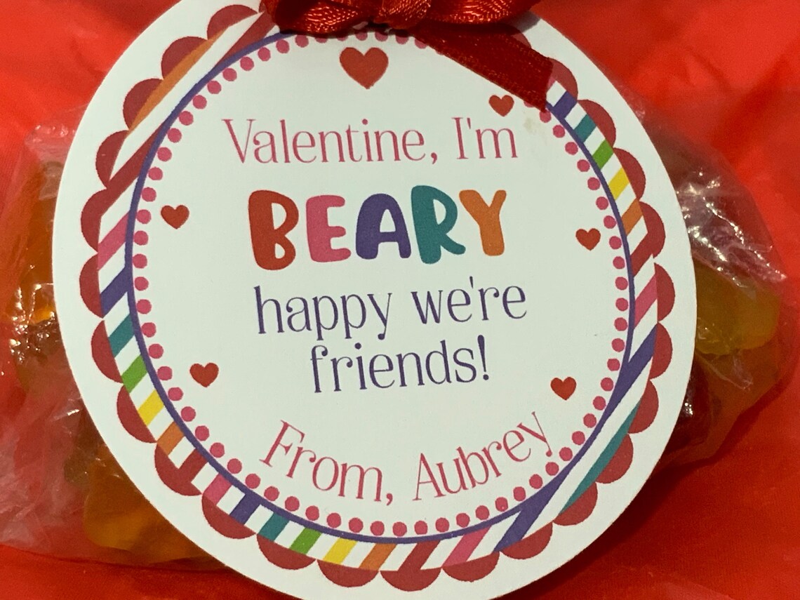 Bear Valentine, Gummy Bear, I'm Beary Happy We're Friends, Valentine's ...