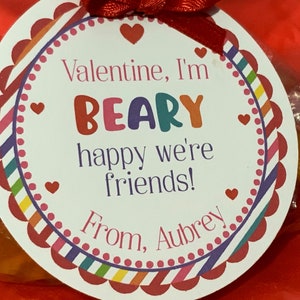 Bear Valentine, Gummy Bear, I'm Beary Happy We're Friends, Valentine's ...
