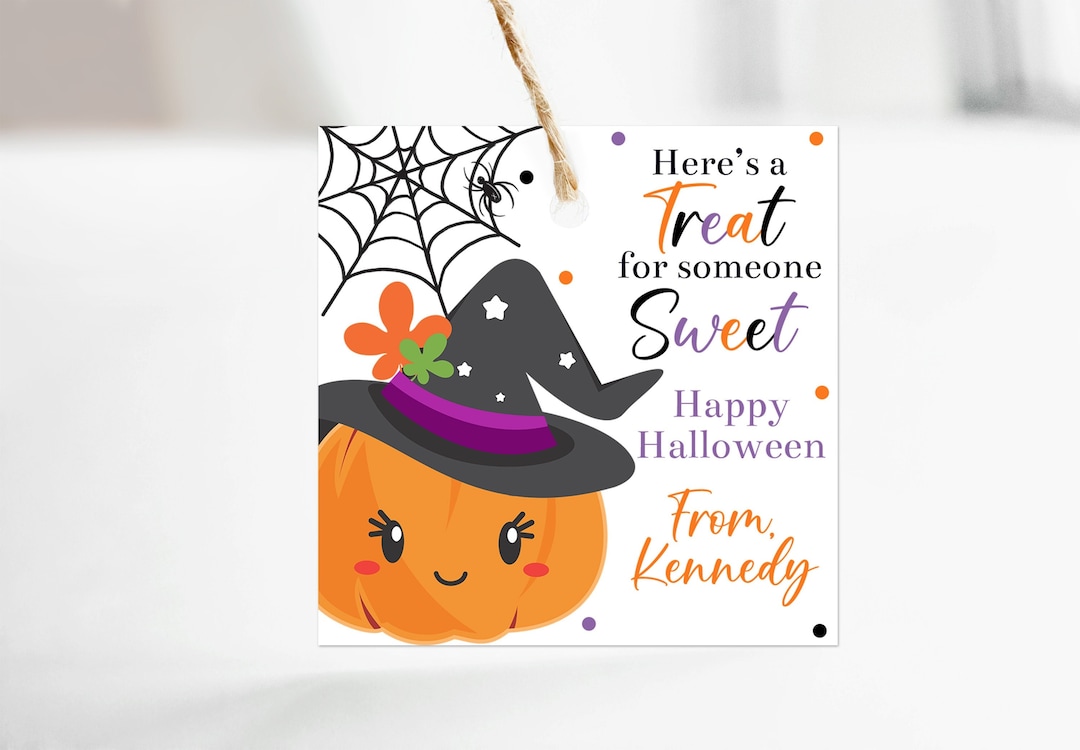 Printable Pumpkin Halloween Treat Tag Kids Halloween Tag for Teacher ...