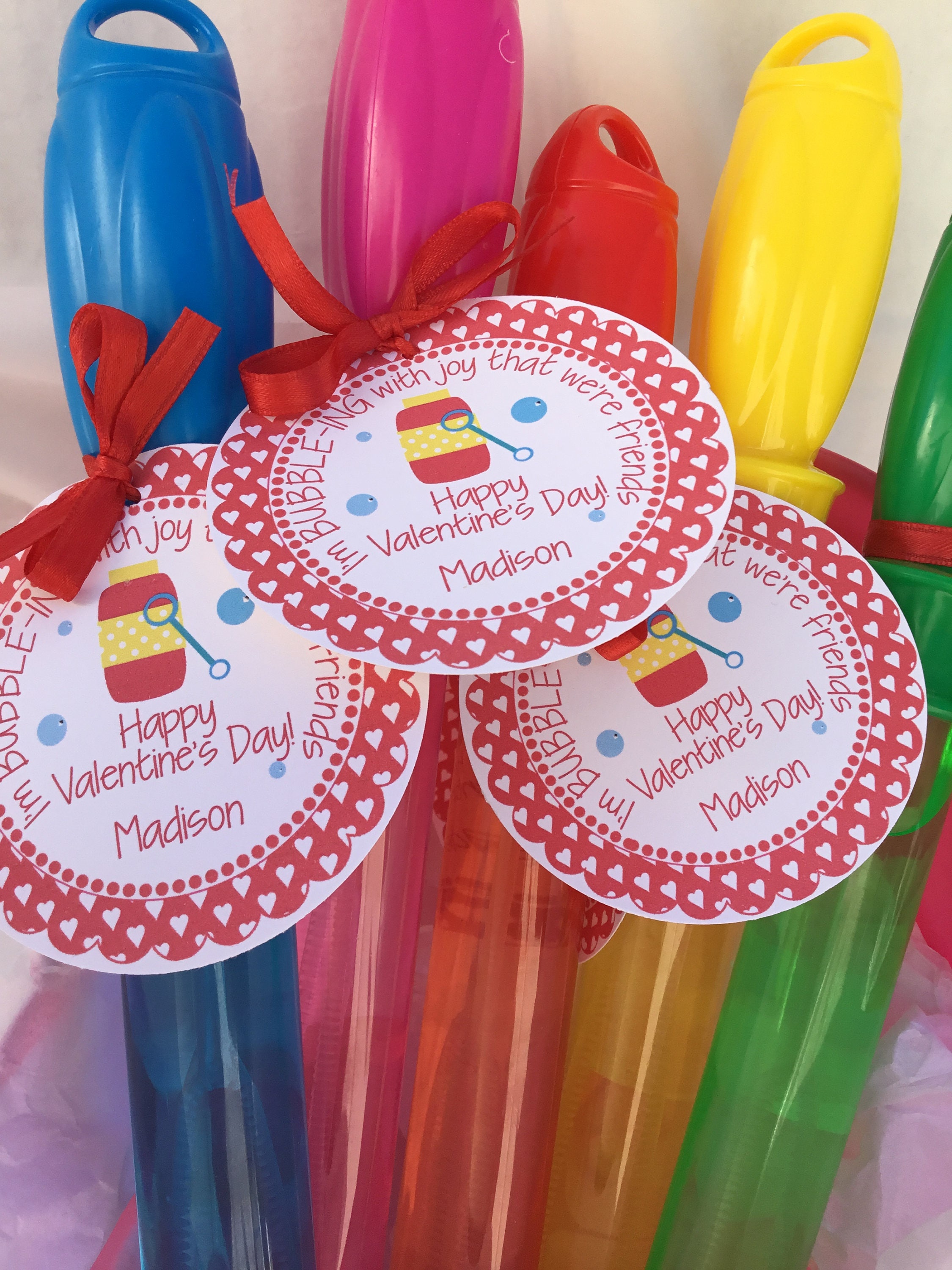 Editable Bubble Valentine Tag Printable Tags Valentine | Etsy