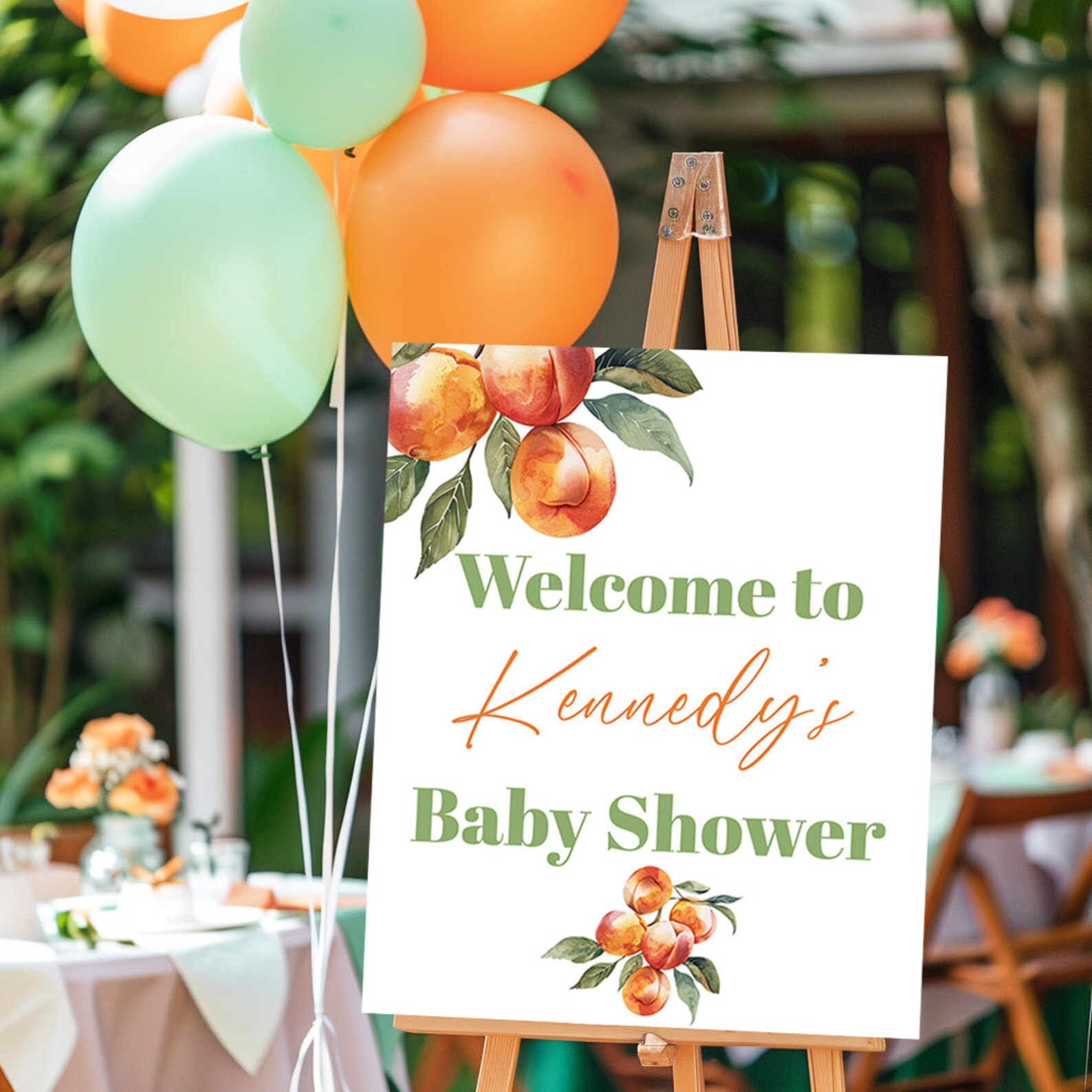 Peach Baby Shower Bundle Editable A Sweet Little Peach is on the Way ...