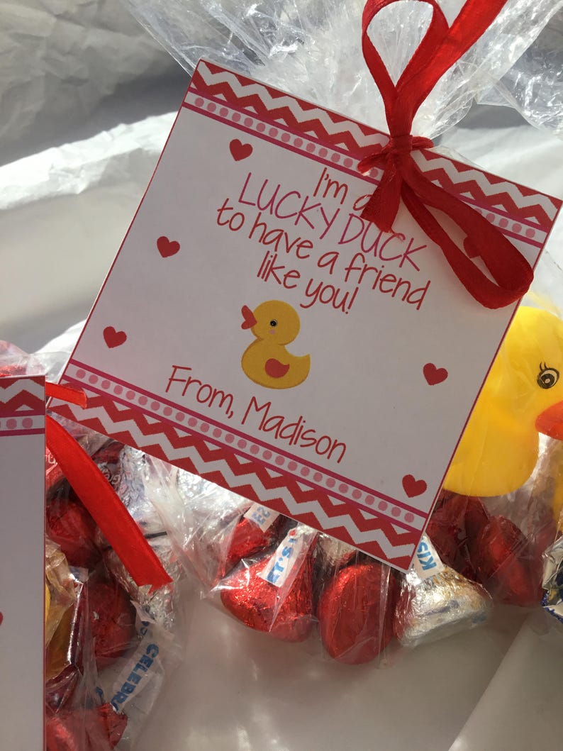 Editable Kids Valentines Duck Valentine Lucky Duck - Etsy