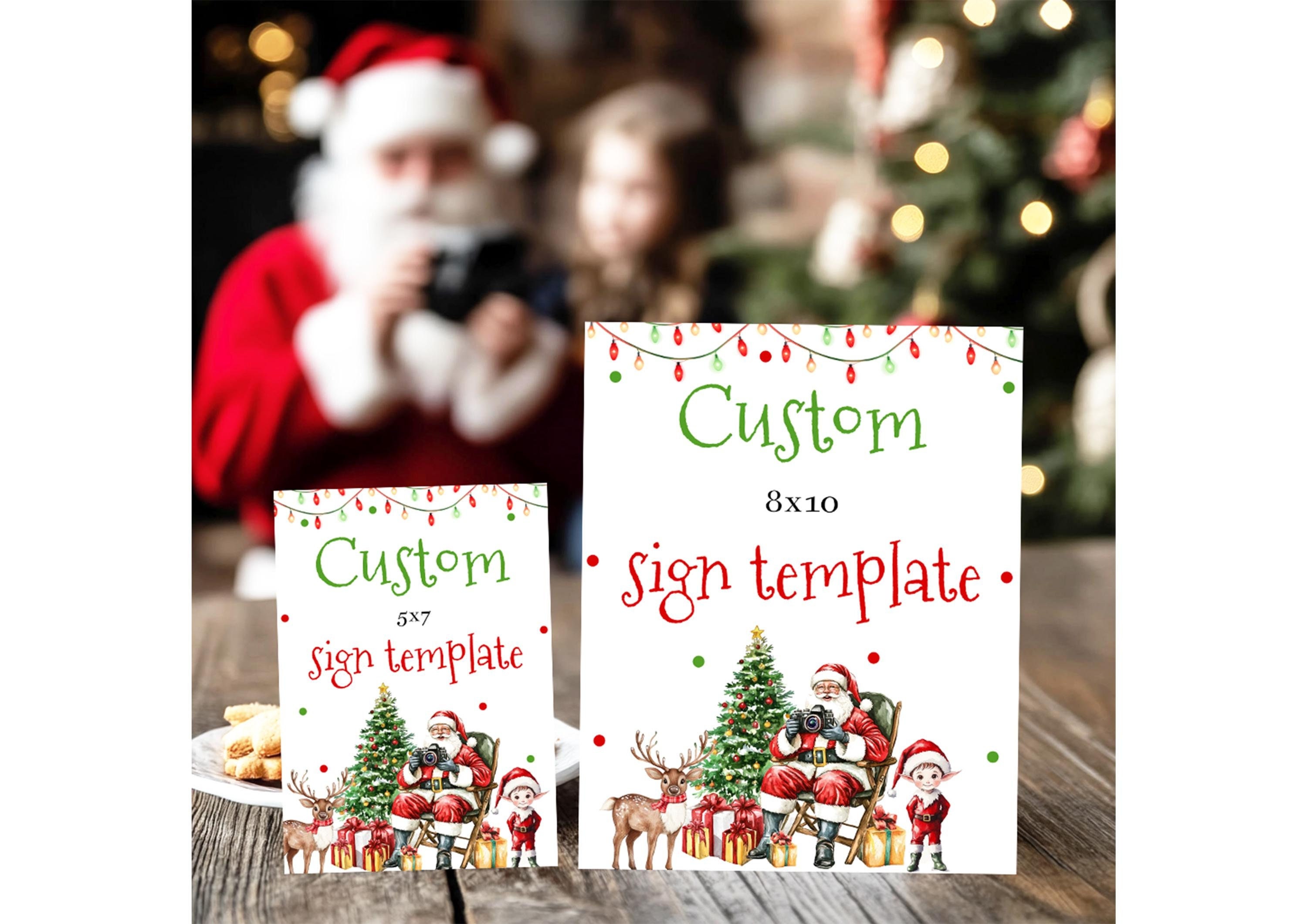 Editable Photos With Santa Custom Sign Templates, 5x7 and 8x10 ...