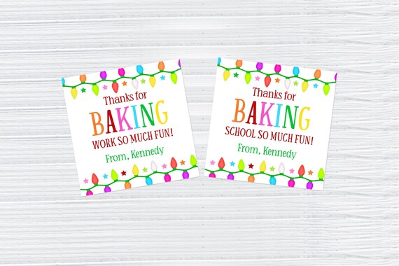 Editable Baking Christmas Tag Christmas Gift Idea For Teacher Coworker ...