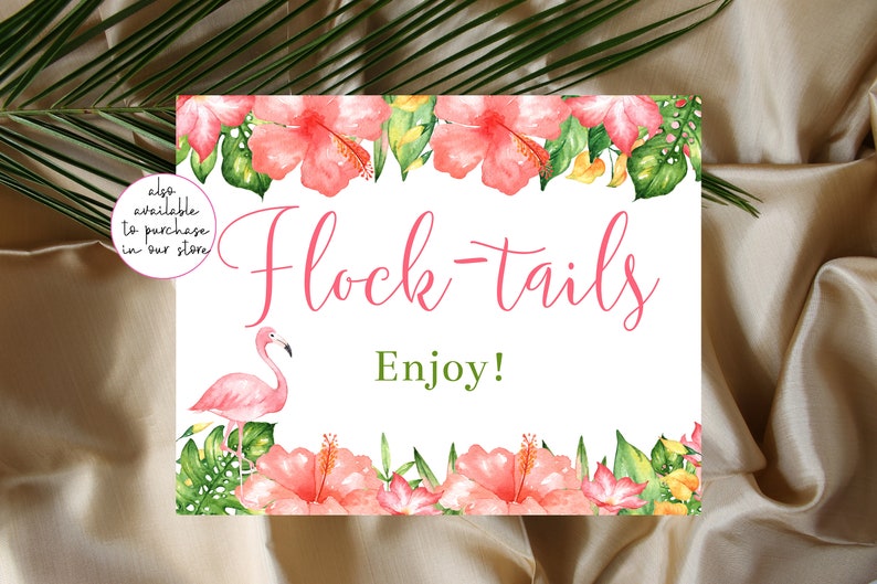 Editable Flamingo Bar Menu Bar Sign Flamingo Party Flamingo - Etsy