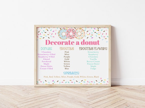 Editable Decorate a Donut Sign Template Donut Bar Sign Printable Donut ...