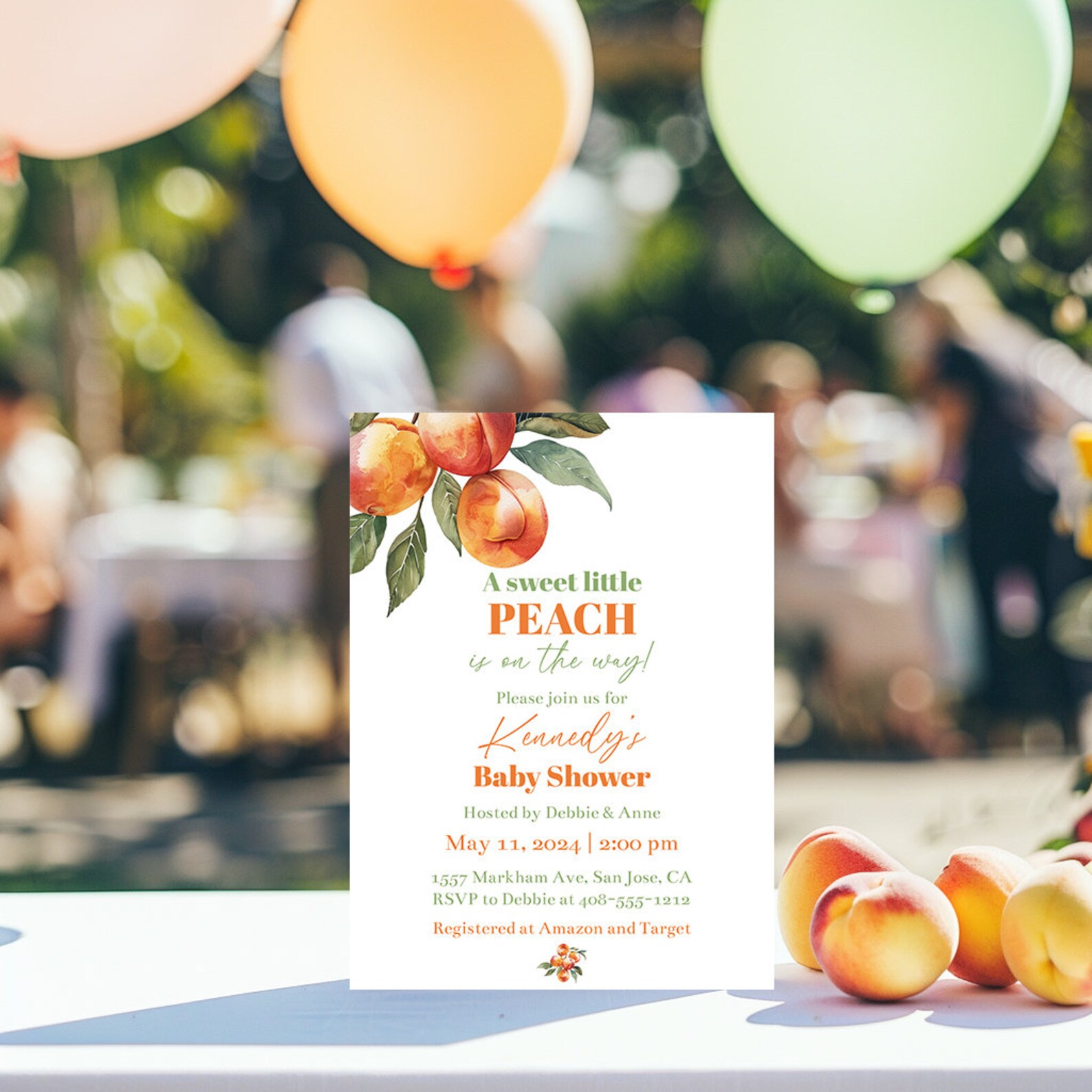 Peach Baby Shower Bundle Editable A Sweet Little Peach is on the Way ...