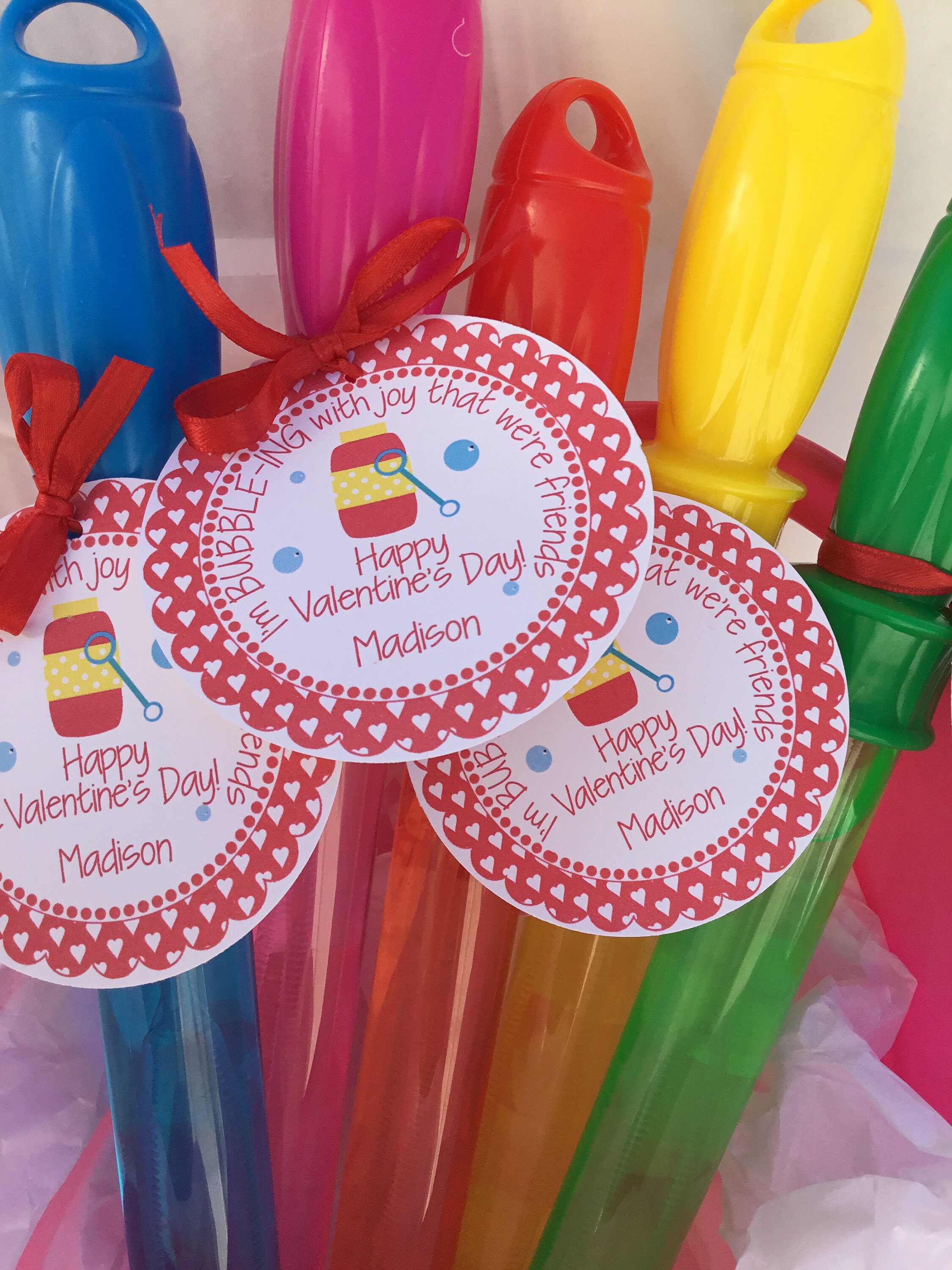 Bubble Valentine Tag, Valentine Bubbles, Bubble-ing With Joy, Valentine ...