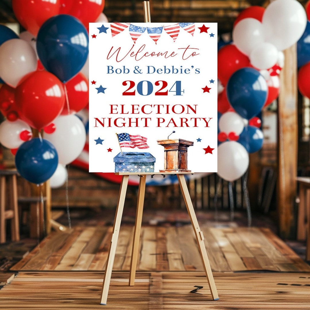 Editable Election Night 20x30 Welcome Sign Template, romtabe Election ...