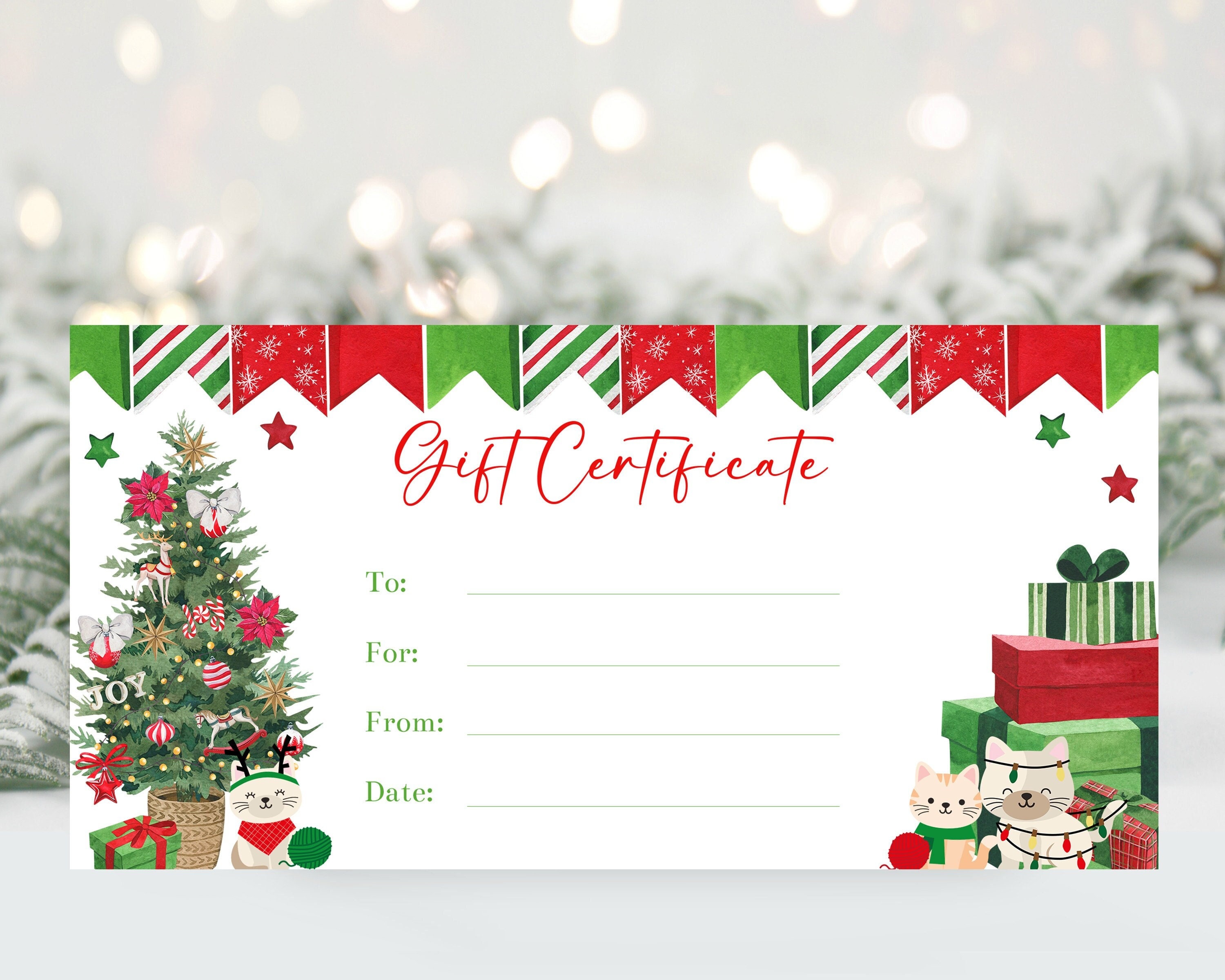 Plantillas De Certificado De Regalo De Navidad Gratis Para Word