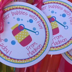 Printable End of Year Bubble Tags, Summer Vacation, Bubble Favor Tag ...