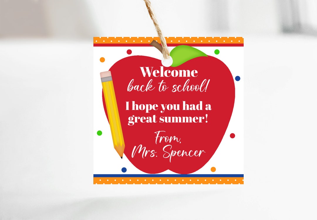 Editable Back to School Tag From Teacher or Student, First Day of ...