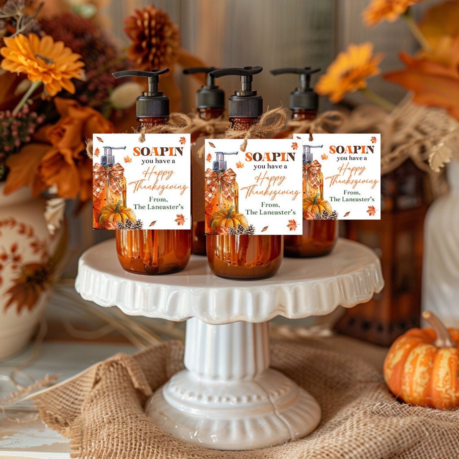Editable Soapin You Have A Happy Thanksgiving Tag, Printable Fall Thanksgiving Soap Tag ...
