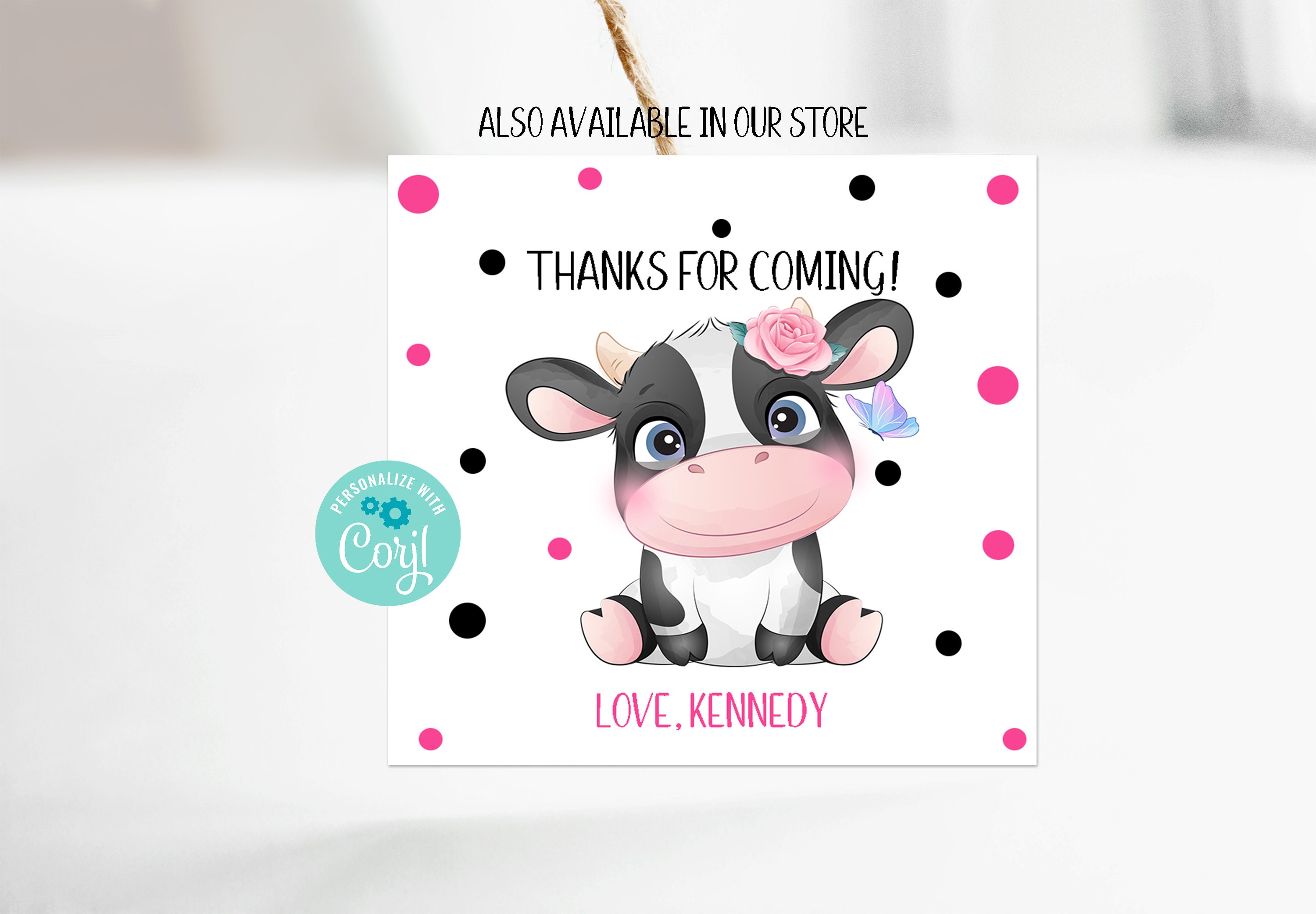 Editable Cow Food Cards or Place Card for Farm Birthday Party | Etsy