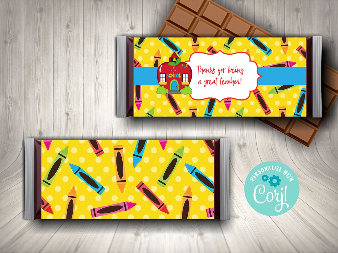 Editable Teacher Gift, Teacher Appreciation, Candy Bar Wrapper, Corjl ...