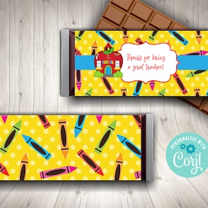 Editable Teacher Gift, Teacher Appreciation, Candy Bar Wrapper, Corjl ...