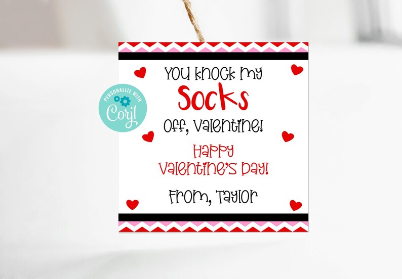 Editable Valentine You Knock My Socks off Valentines Cards for | Etsy