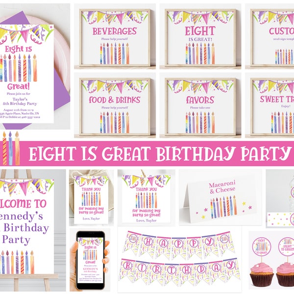 8th Girls Birthday Party Theme - Etsy