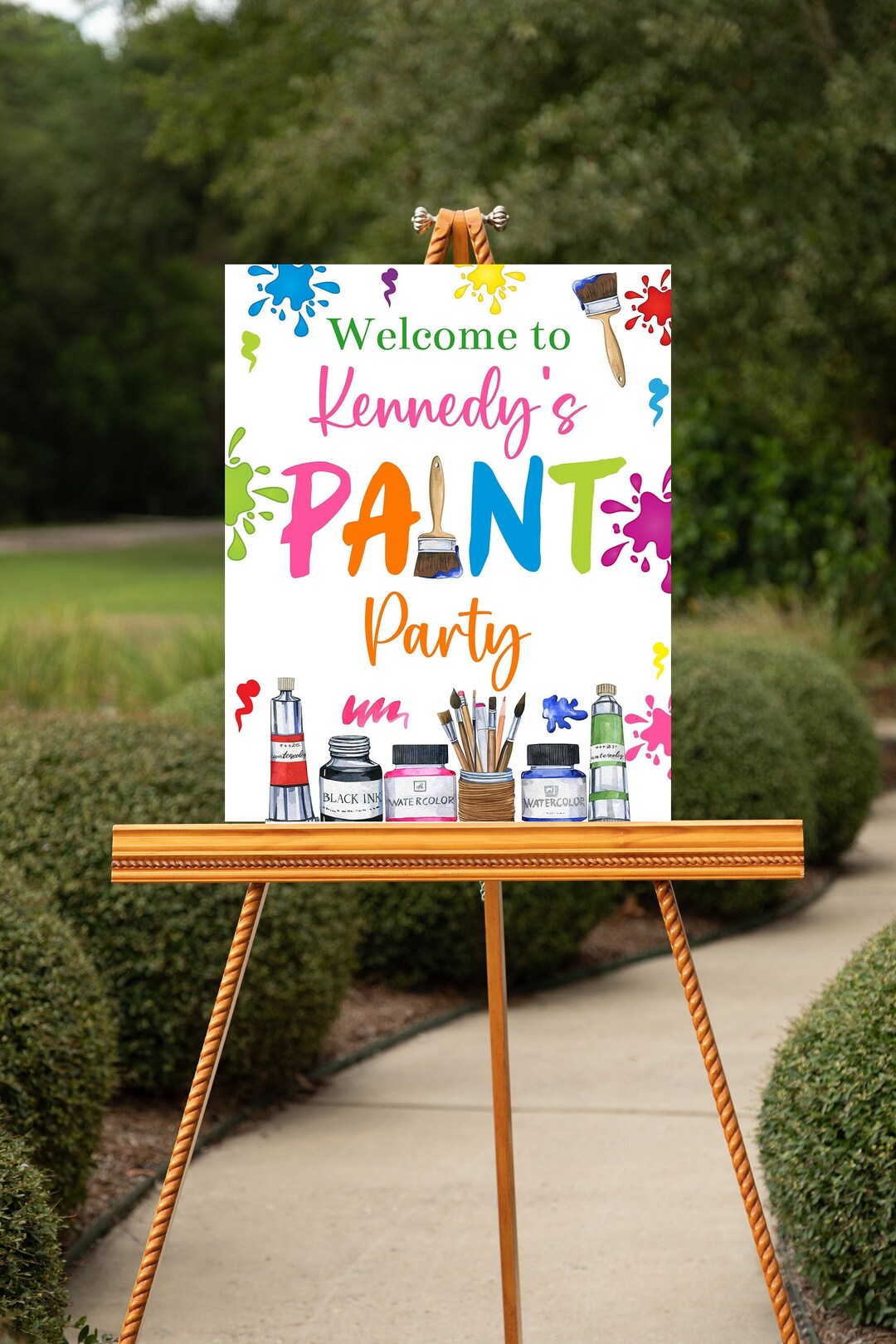 Editable Paint Party Welcome Sign Template Printable Painting Party ...