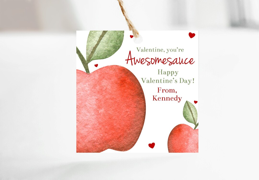 Editable You're Awesomesauce Valentine Tag Printable - Etsy