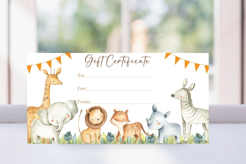 Printable Zoo Gift Certificate Voucher Template Editable - Etsy