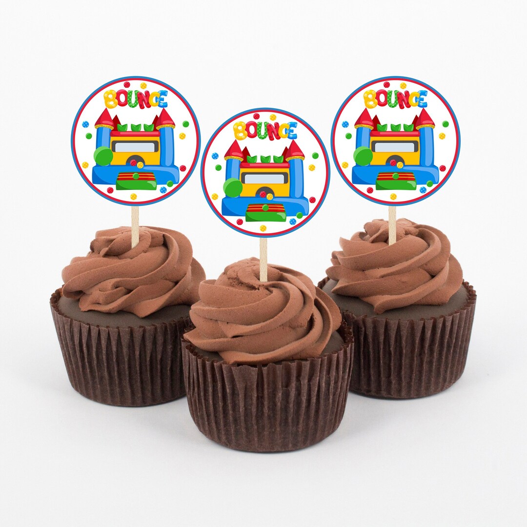 Printable Bounce House Cupcake Toppers Bounce Birthday Party ...