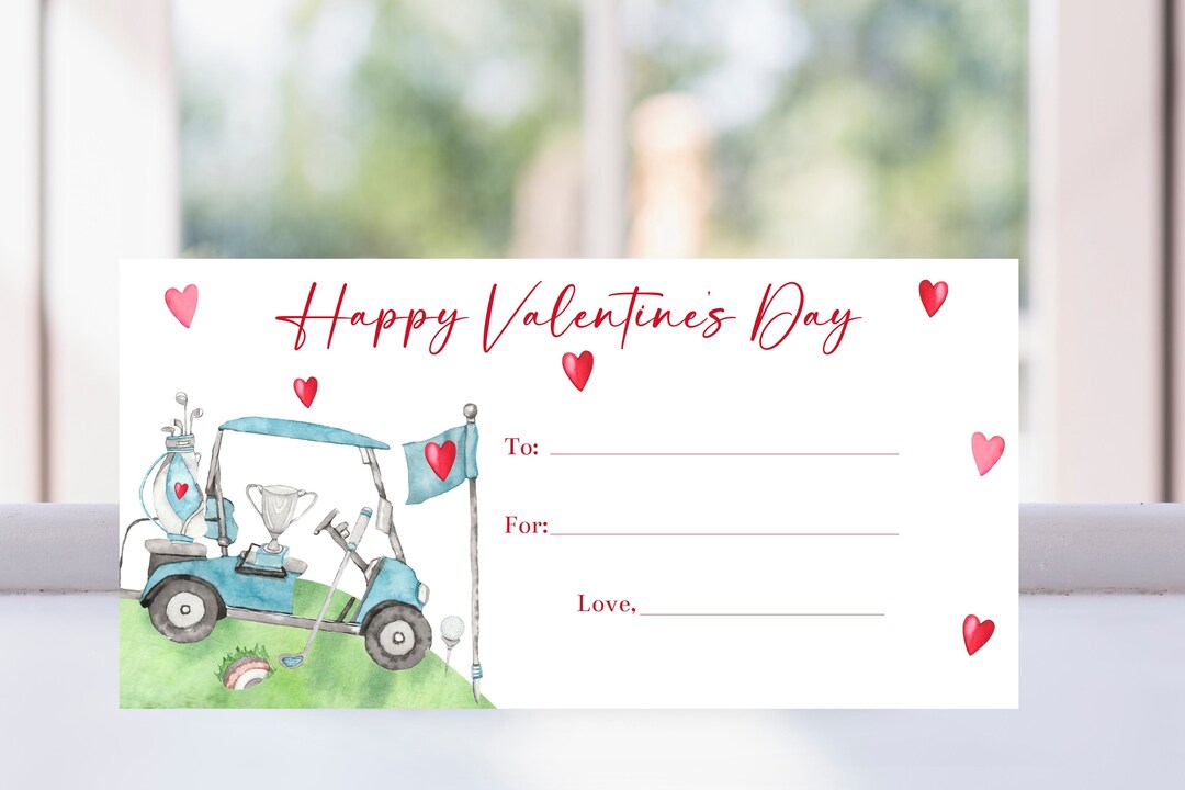 Printable Valentine's Day Golf Gift Certificate Personalized Voucher ...