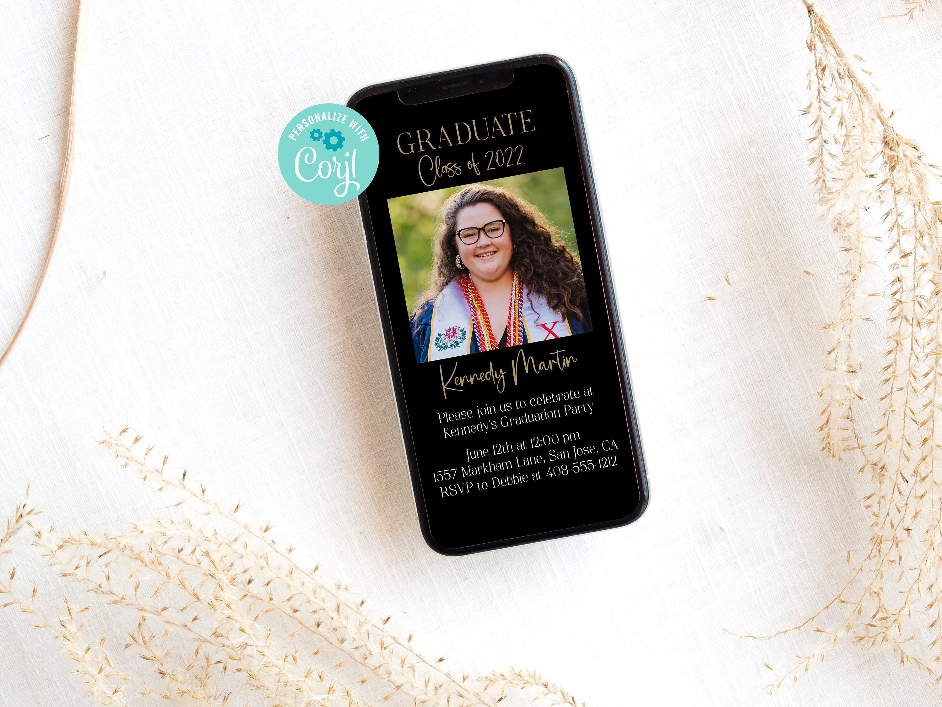 Graduation Party Evite Invitation Template Text or Email - Etsy