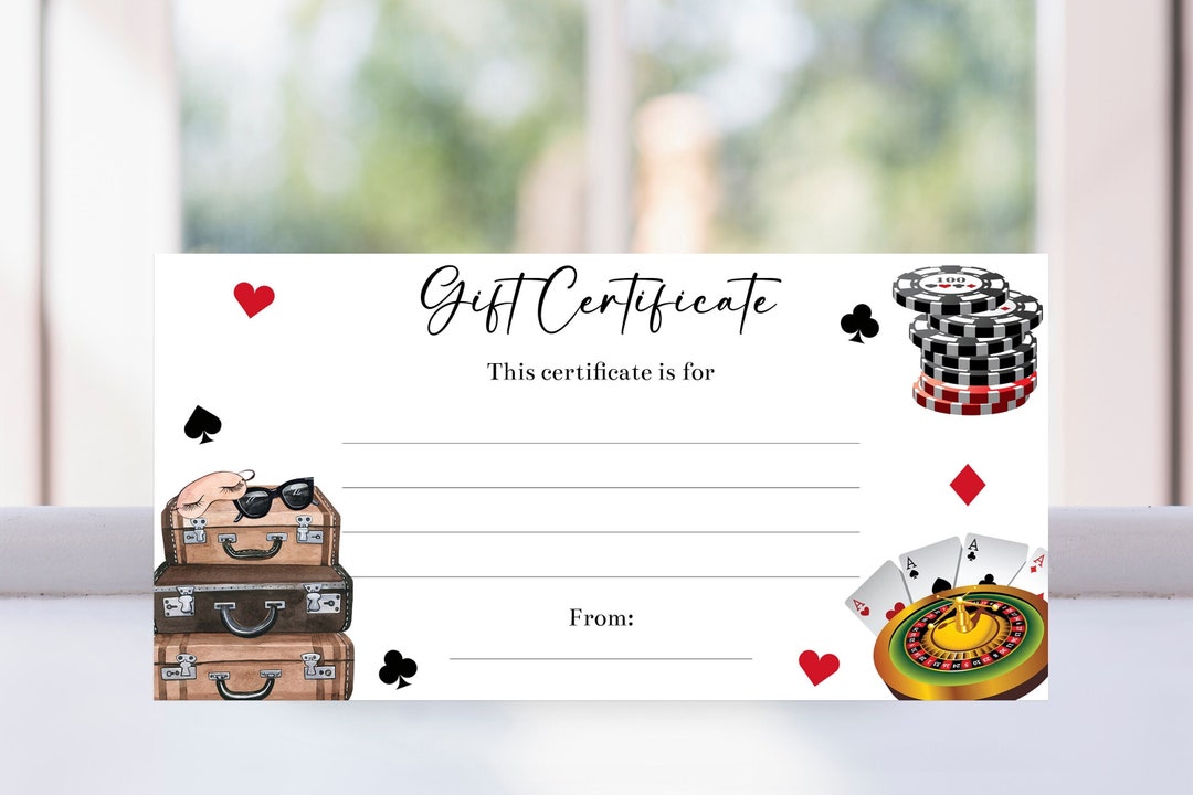 Editable Casino Trip Gift Certificate Template (digital Download) - Etsy