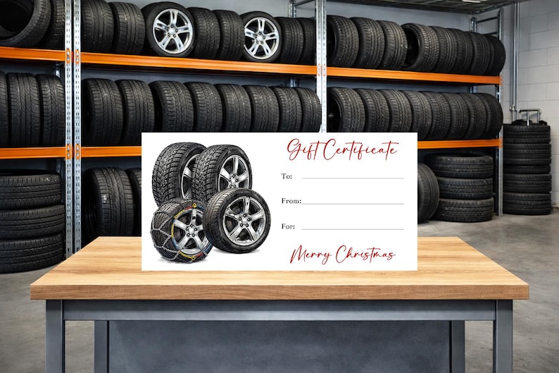 Printable Tire Gift Certificate Template | Editable Voucher for Tires ...