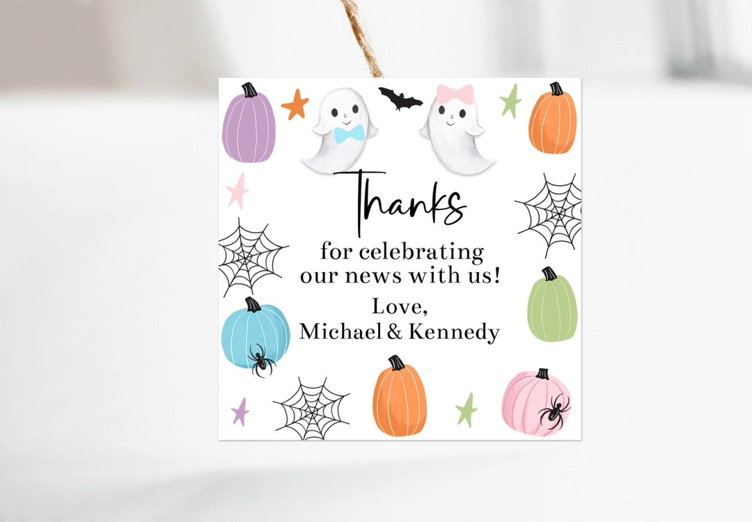 Printable Ghost Gender Reveal Favor Tag Halloween Gender - Etsy