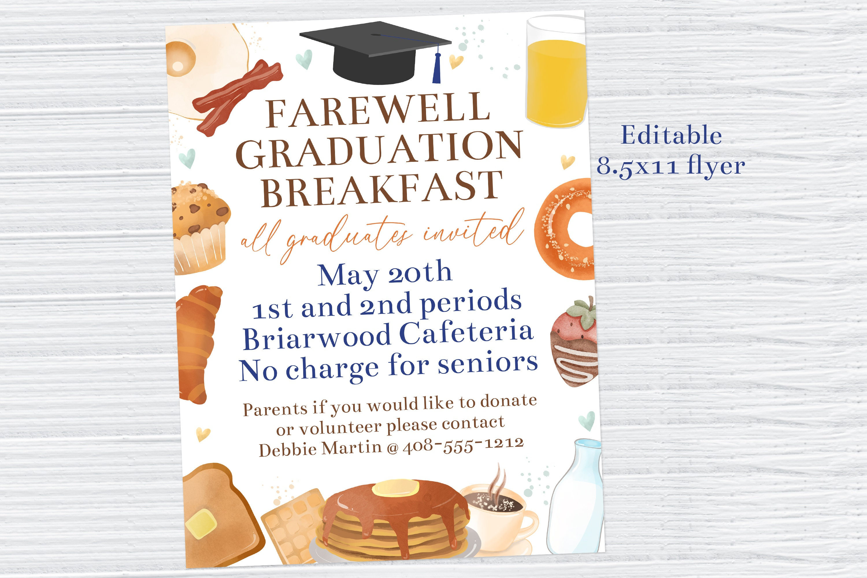 Graduation Breakfast Invitation Brunch Graduation Invitations