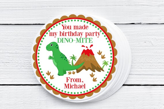Dinosaur Birthday Party Favor Tags, You Made My Birthday Party DINO ...