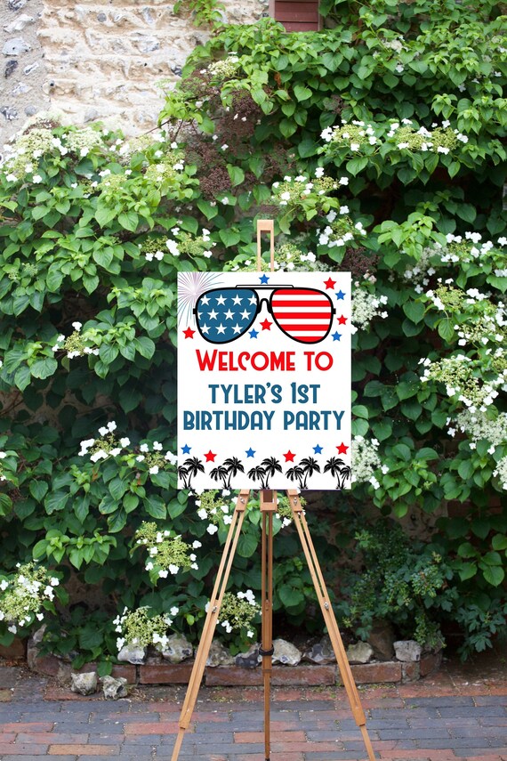 One Cool Dude Welcome Sign Template 1st Birthday Party Decorations 4th ...