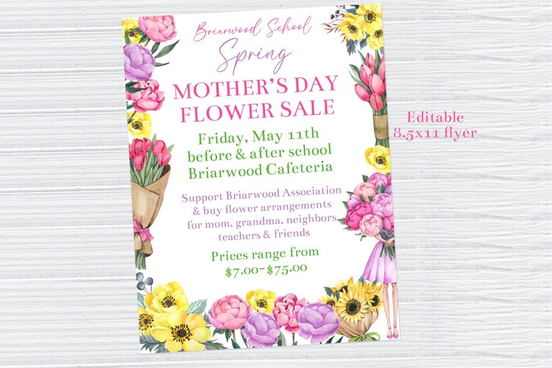 Editable Flower Sale Flyer Template Printable Flower - Etsy