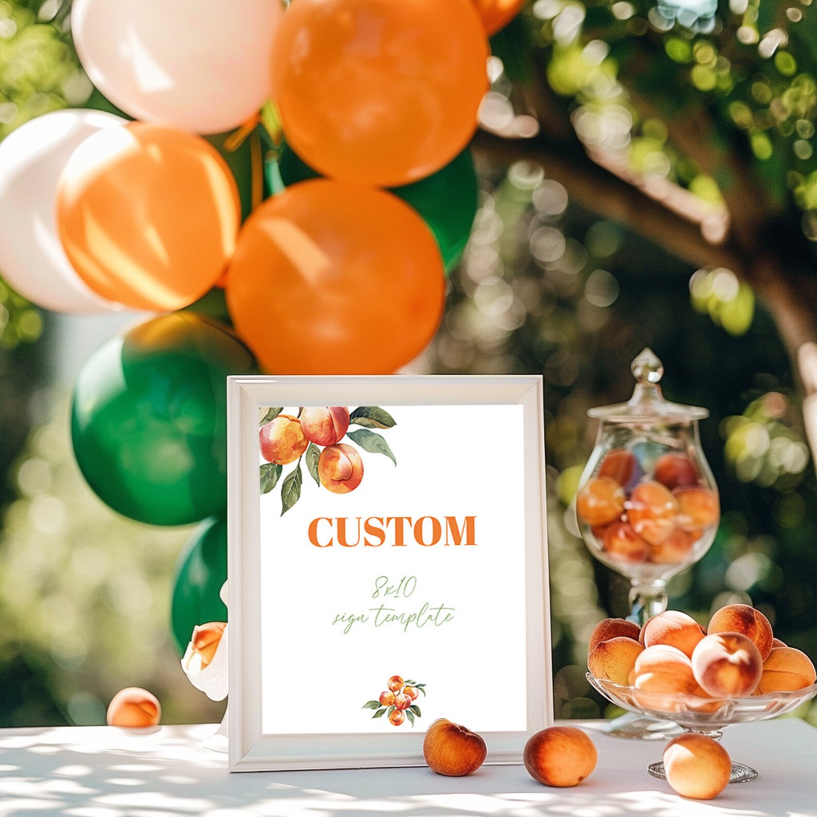 Peach Baby Shower Bundle Editable A Sweet Little Peach is on the Way ...