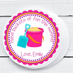 Buckets of Fun, Summer Tag, School Tag, End of School Favor Tag, Bucket ...