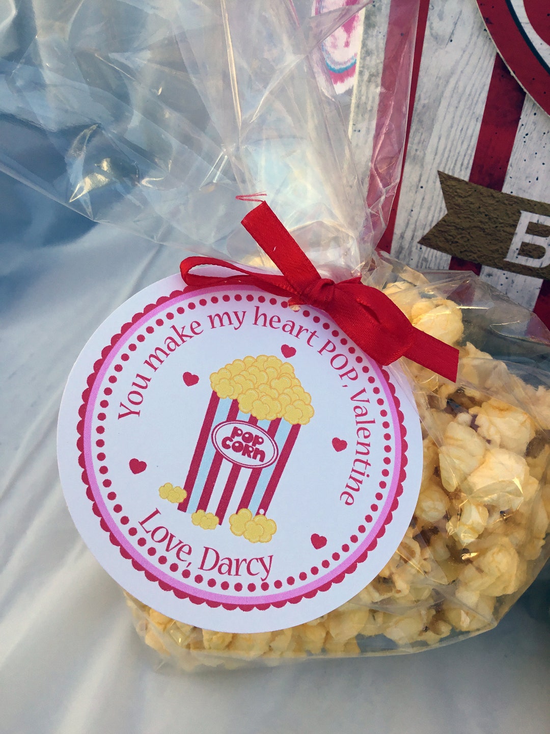 You Make My Heart Pop Valentine Tag, Popcorn Valentine Tag, Movie ...