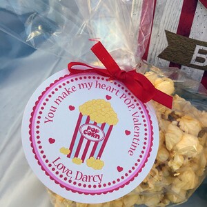 You Make My Heart Pop Valentine Tag, Popcorn Valentine Tag, Movie ...