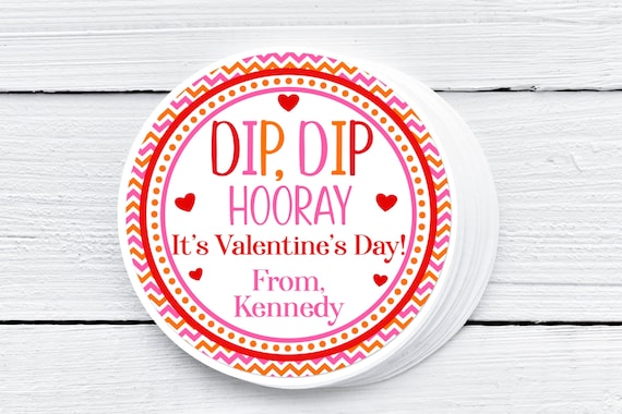 Shipped Dip Dip Hooray It's Valentine's Day Tag For Kids Valentines For ...