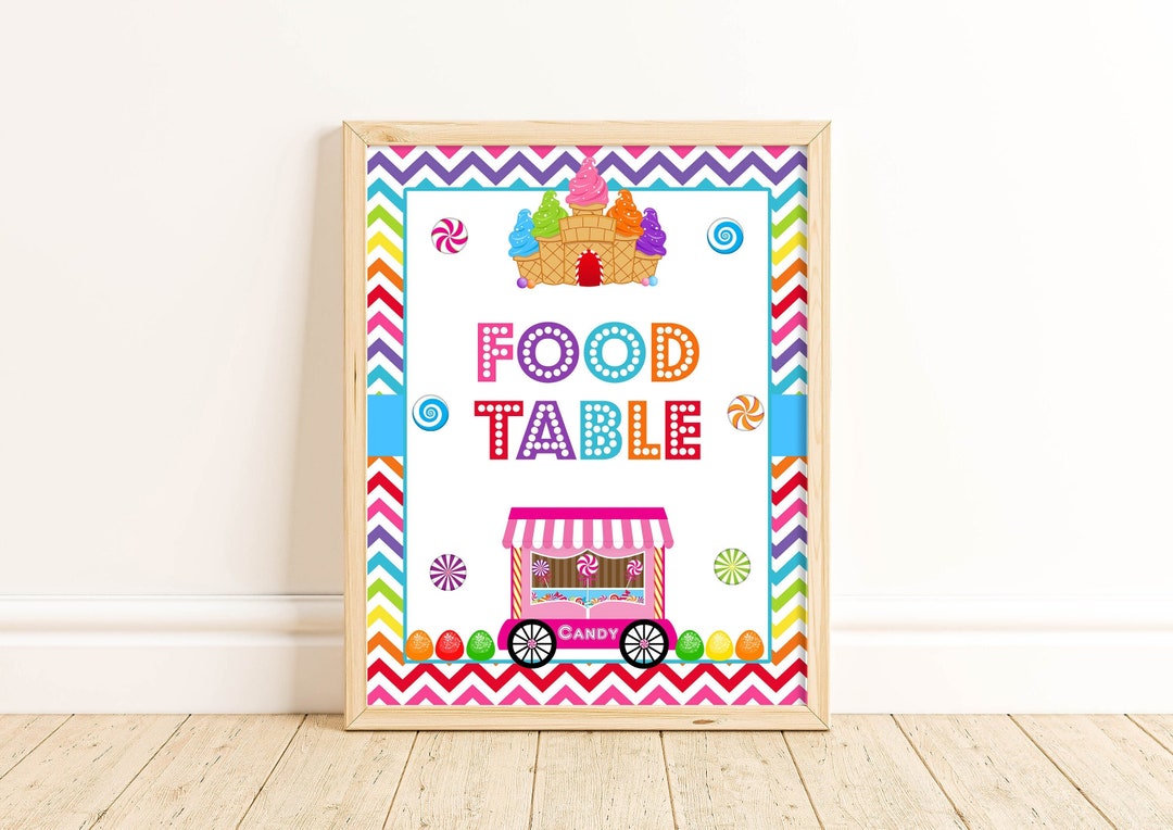 Food Table Sign, Candy Birthday Party, Sweets Party, Candy Party, Sweet ...