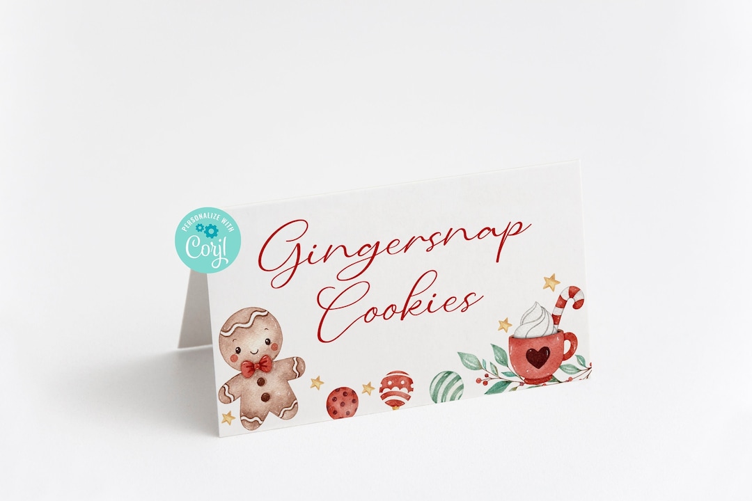 Editable Cookie Swap Food Cards Template Cookie Party Place Cards ...