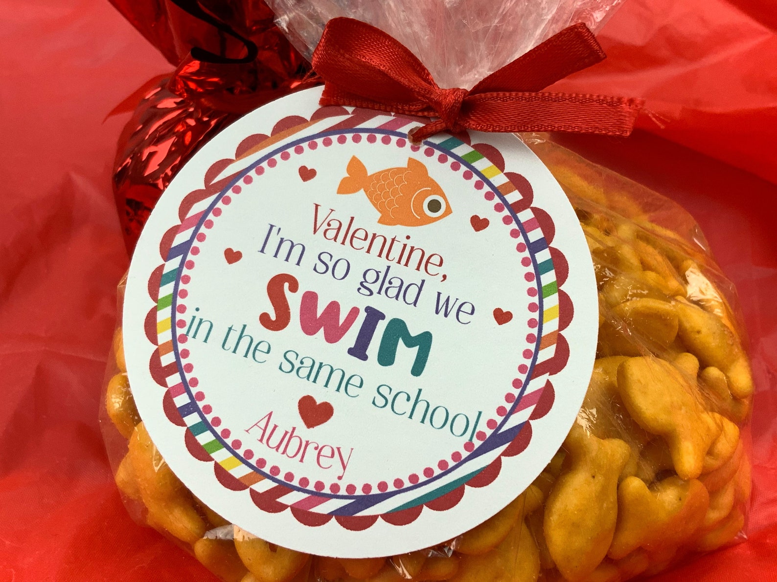Goldfish Valentine I'm so Glad We Swim in the Same | Etsy
