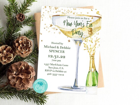 Editable New Year s Eve Invitation New Years Invite 2023 Party 