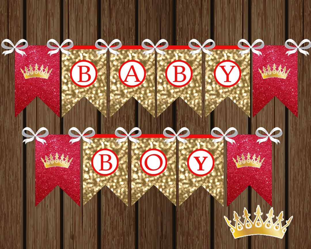 Red and Gold Prince, Prince Baby Shower, Prince Red and Gold, Prince ...