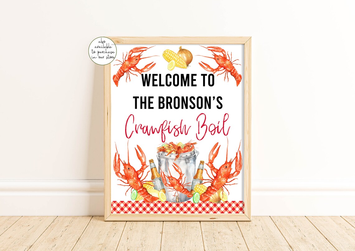 Printable Crawfish Bar Menu Sign, Drinks Sign, Crawfish Boil ...