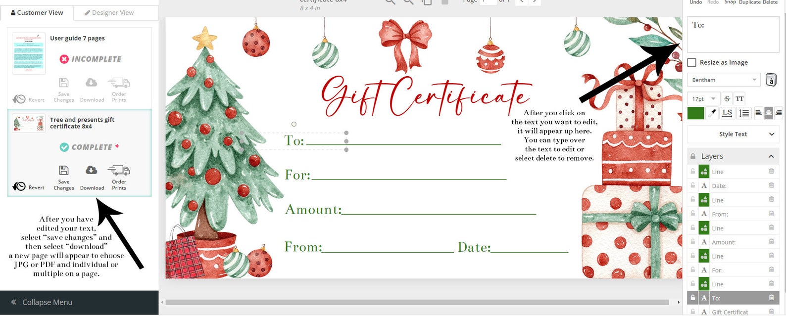 Christmas Gift Certificate Voucher Template Editable - Etsy