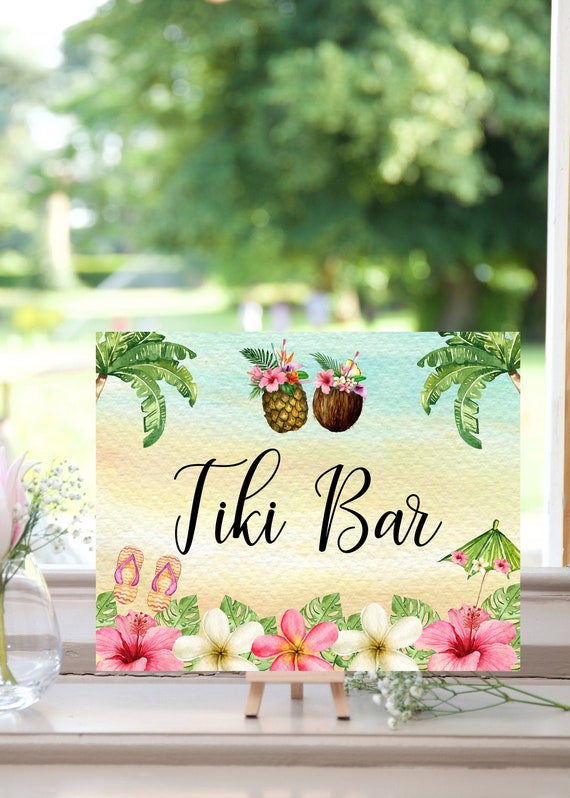 Tiki Bar, Bar Sign, Luau Party, Luau Birthday, Luau Party Decorations ...