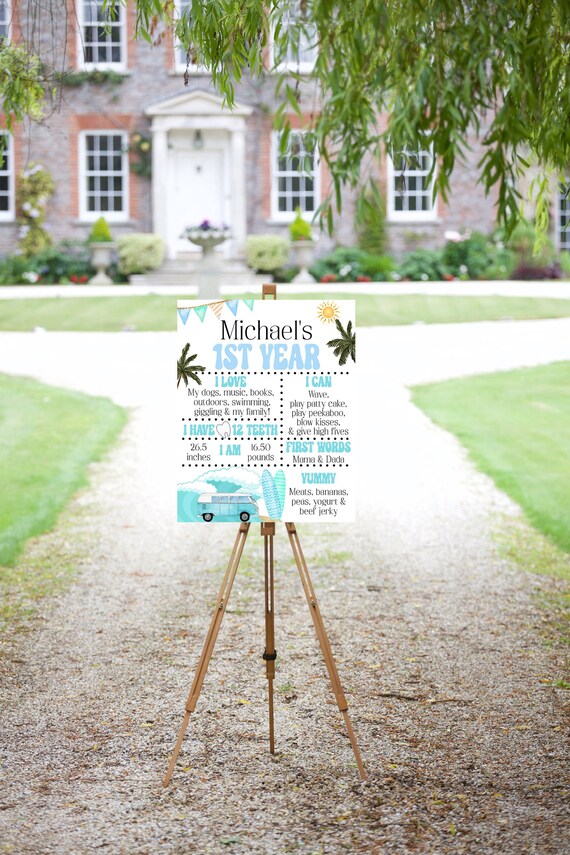 Editable the Big One 1st Birthday Milestone Sign Template - Etsy